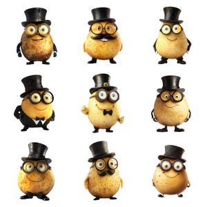 22 Funny Potatoes Clipart, Whimsical Clipart, PNG Individual Images on ...