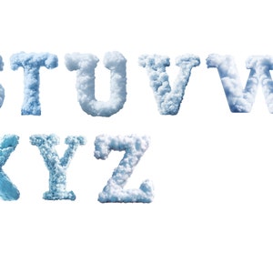 Blue CLOUDS Alphabet Clipart ,CLOUDS Alphabet, Transparent Background ...