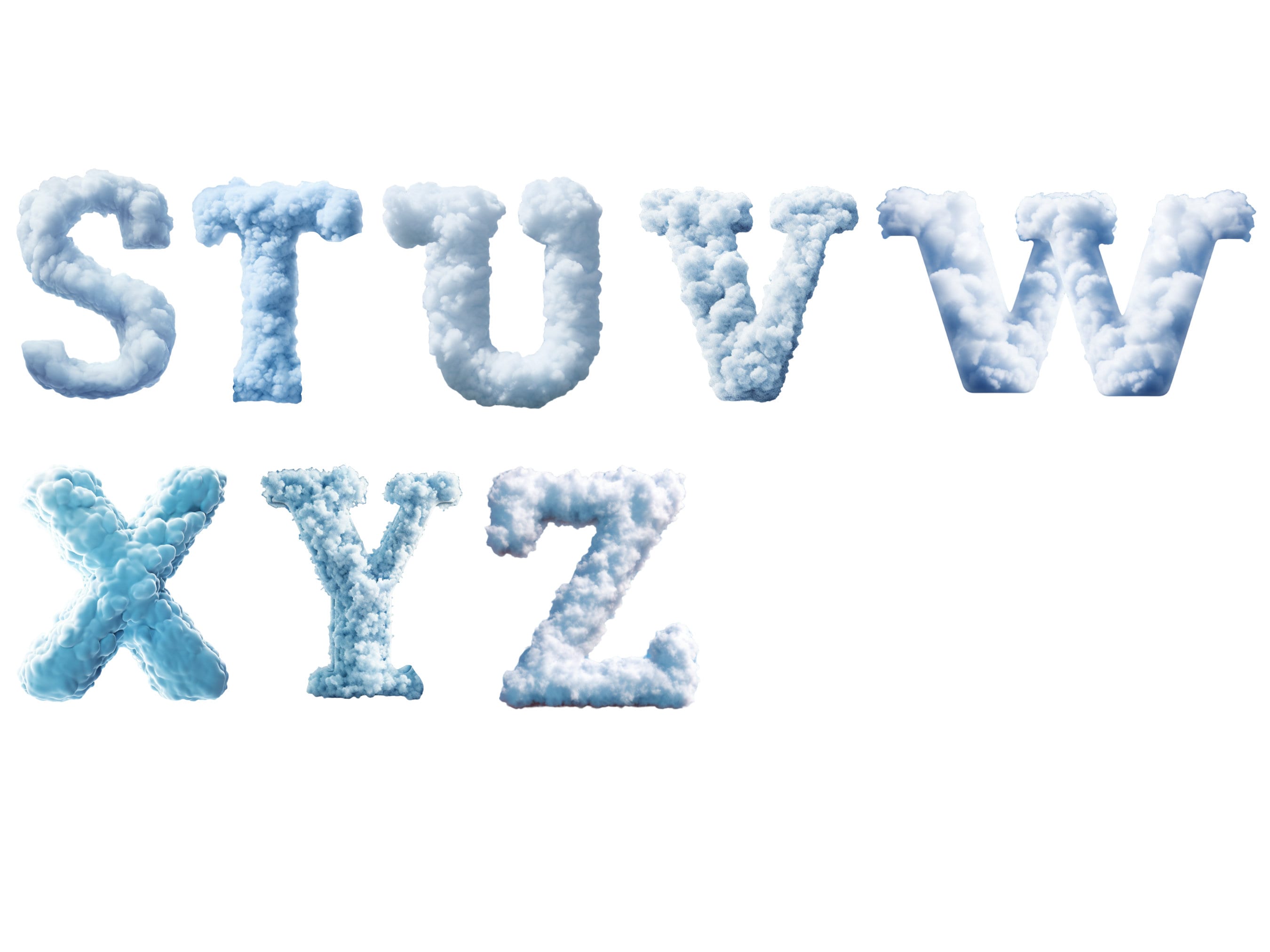 Blue CLOUDS Alphabet Clipart CLOUDS Alphabet Transparent - Etsy UK