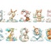 Watercolor Rabbit Numbers Clipart, PNG Individual Images on Transparent ...
