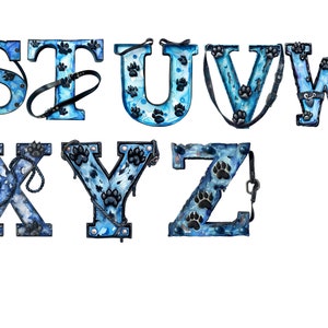 Blue Dog Paw Alphabet Clipart, PNG Individual Images on Transparent ...