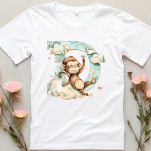 Watercolor Monkey Alphabet, Letters Png, Alphabet Png, Instant Download ...