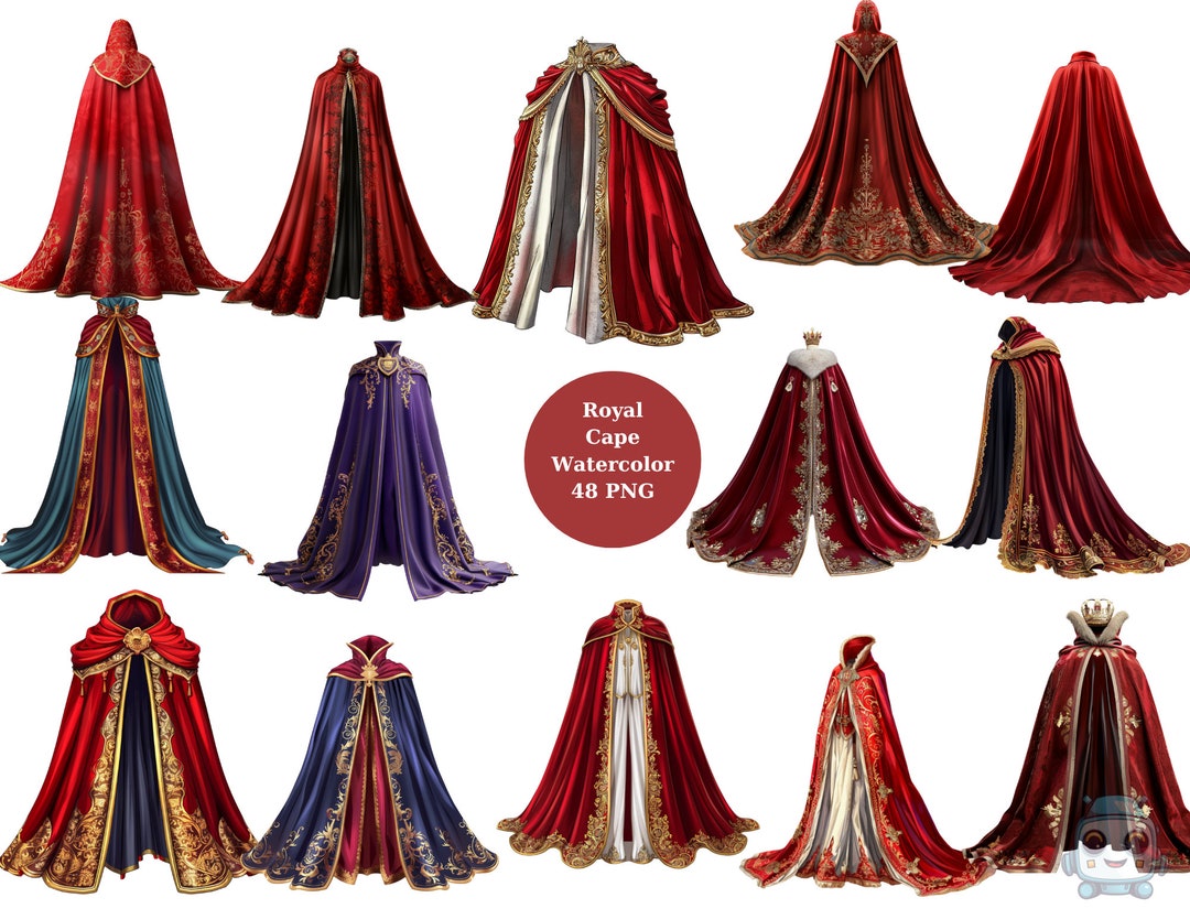Royal Cape Clipart, Regal Clipart, PNG Individual Images on Transparent ...