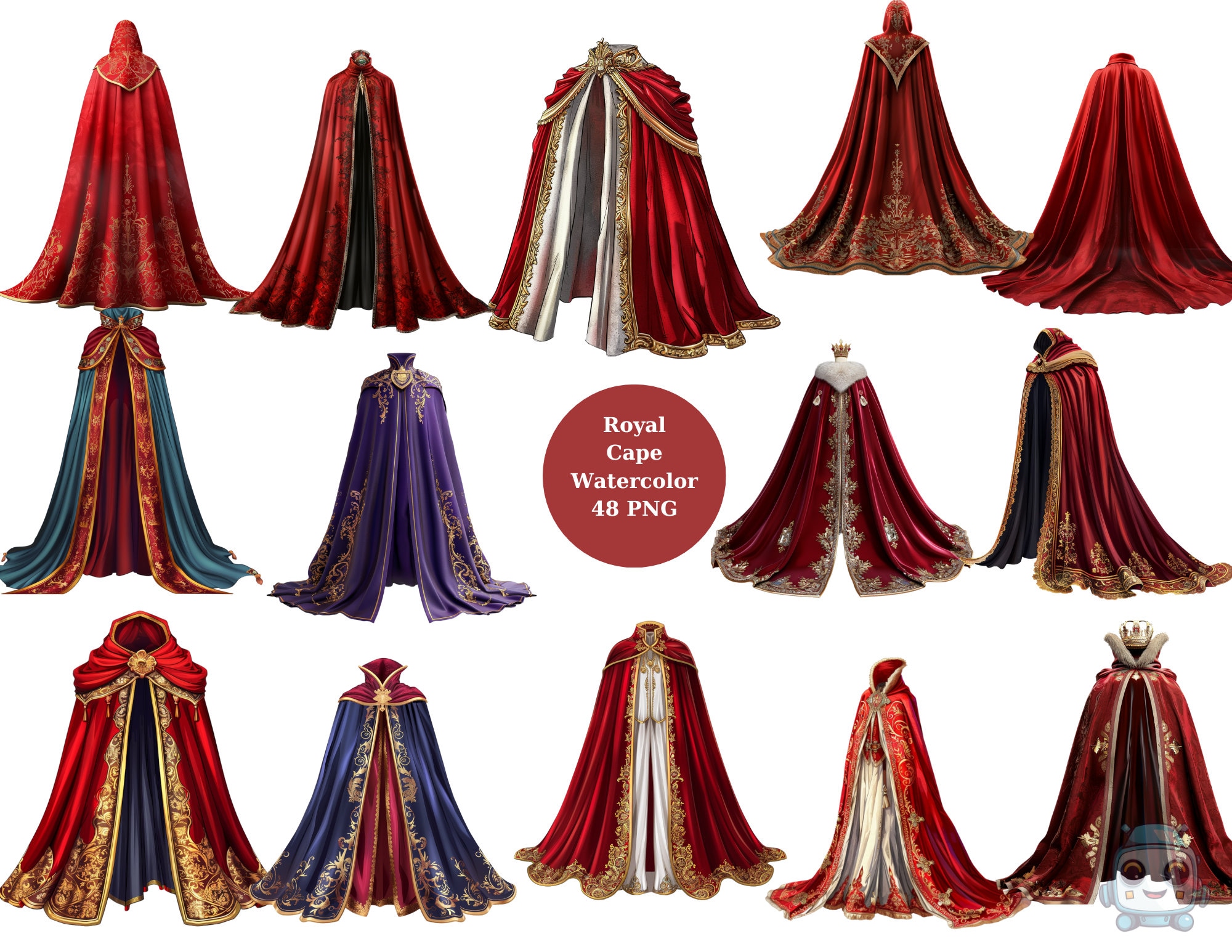 Royal Cape Clipart, Regal Clipart, PNG Individual Images on Transparent ...