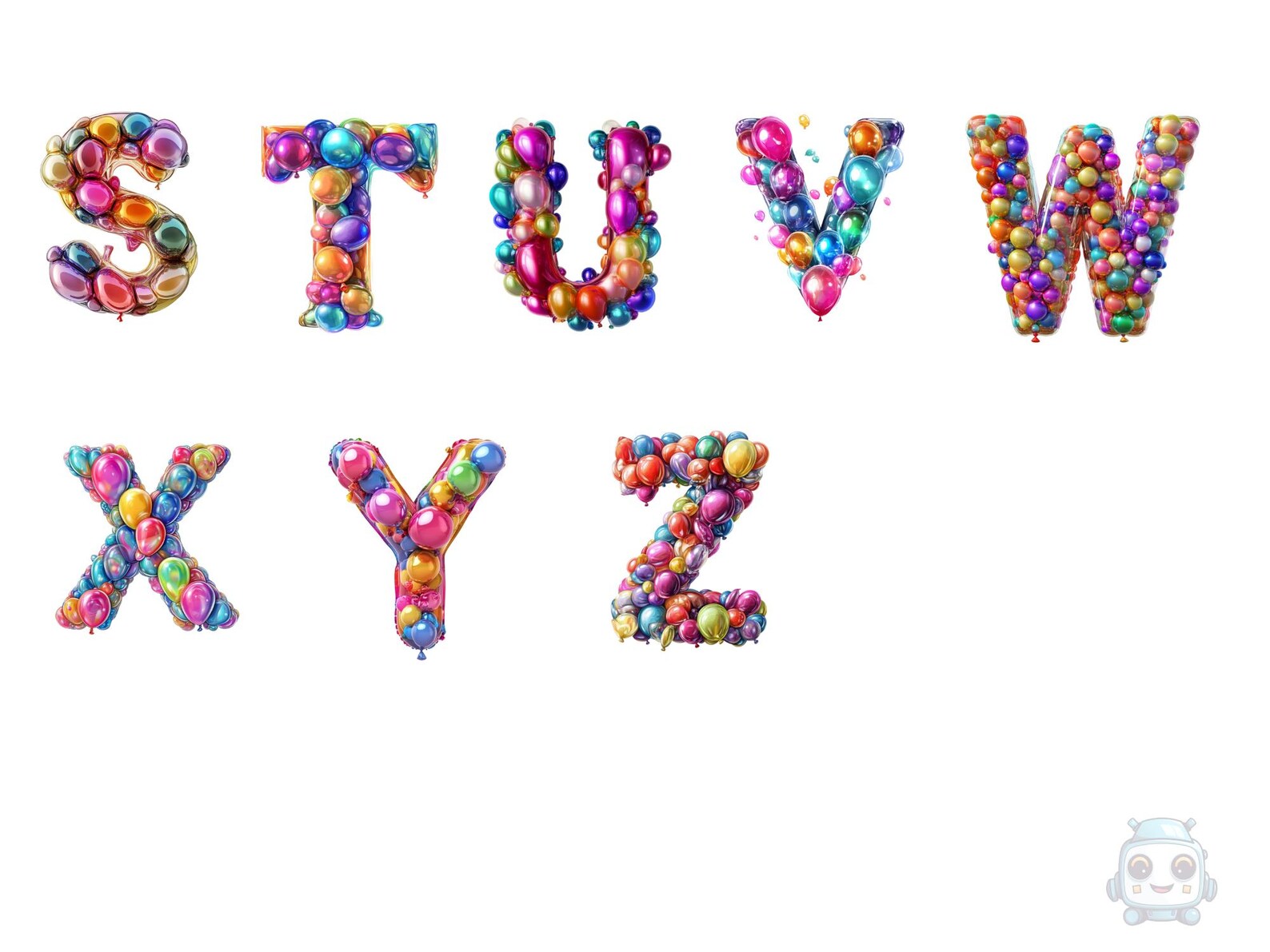 Colorful Balloon Alphabet Clipart - Festive Balloon Letters PNG for Birthday and Party Decor ...