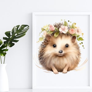 20 Cute Hedgehogs Watercolor Clipart, Woodland Clipart, Cute Animals ...