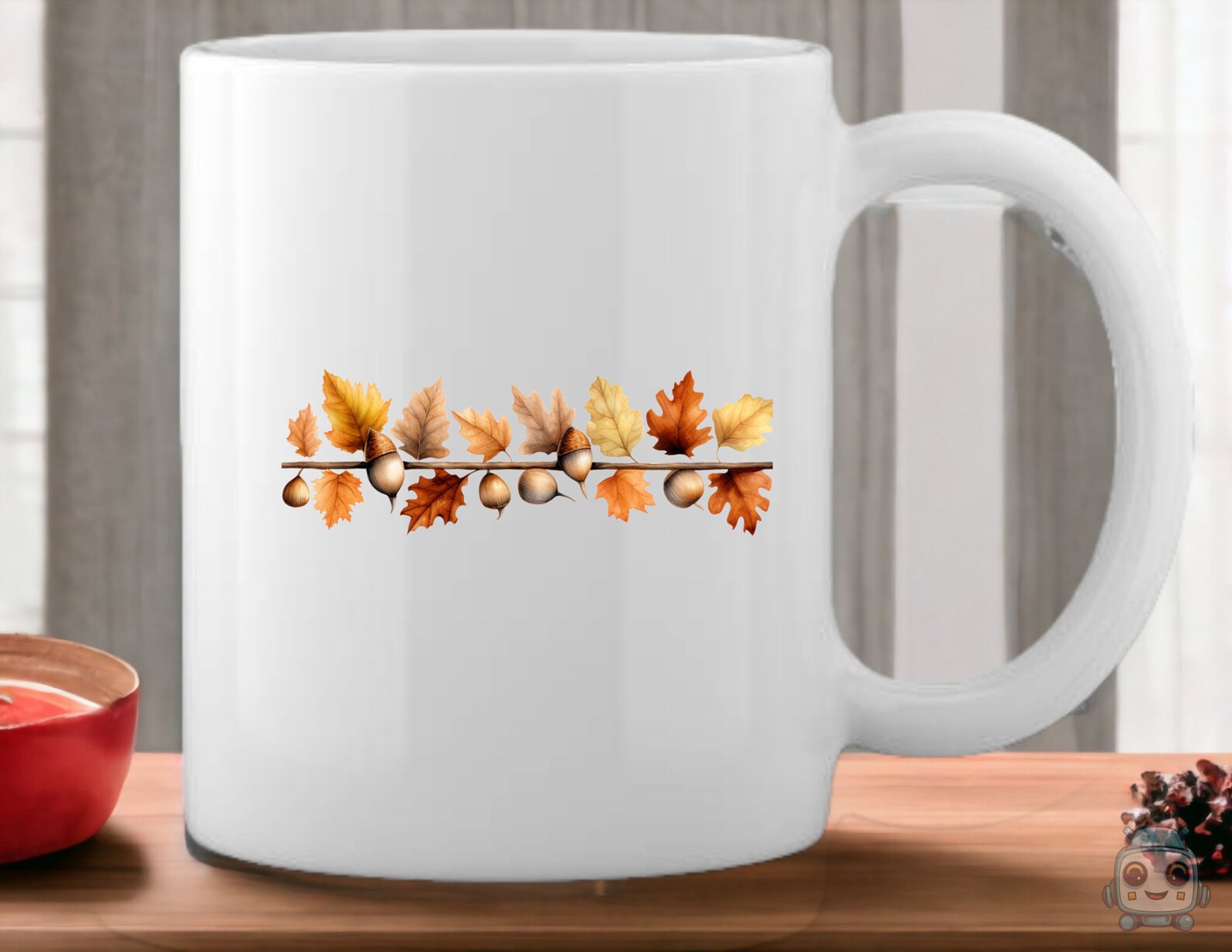 33 Acorn and Maple Leaves Borders Watercolor Clipart, Border Clipart ...