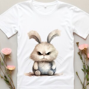 22 Grumpy Bunnies Watercolor Clipart, Bunny Clipart, PNG Individual ...