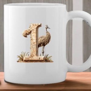 Watercolor Emu Numbers Clipart, PNG Individual Images, Commercial Use ...