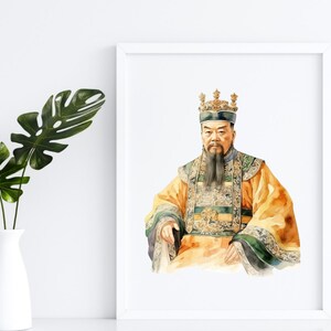 28 Chinese Emperors Watercolor Clipart, China Clipart, PNG Individual ...