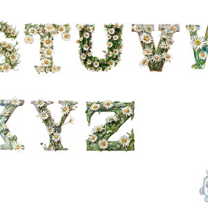 Daisy Flower Alphabet, Letters Png, Alphabet Png, Instant Download for ...