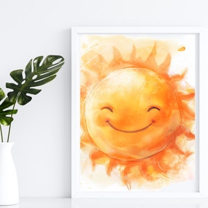 23 Whimsical Suns Watercolor Clipart, Whimsical Clipart, PNG Individual ...