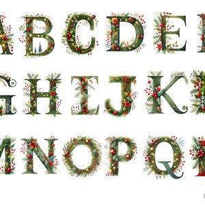 Christmas Alphabet Clipart, Winter Alphabet Clipart, PNG Individual ...