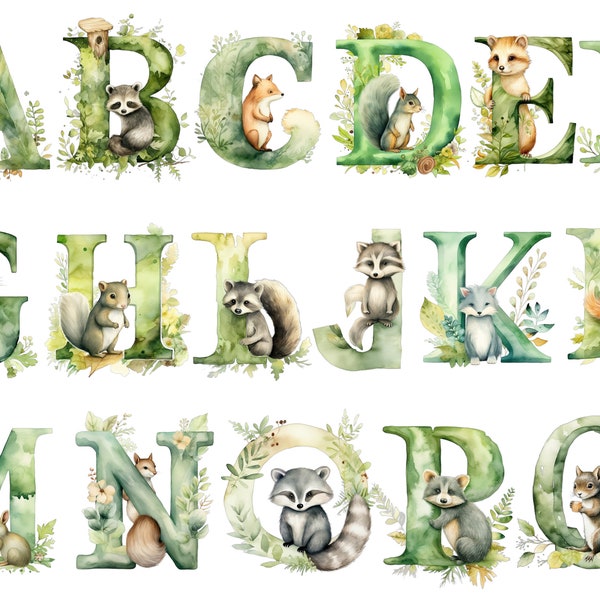 Woodland Alphabet - Etsy
