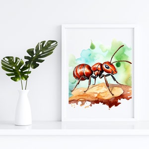 Watercolor Ants Clipart, PNG Digital Files on Transparent Background ...