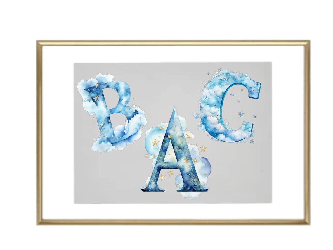 Sky Alphabet Clipart Alphabet Transparent Background High - Etsy