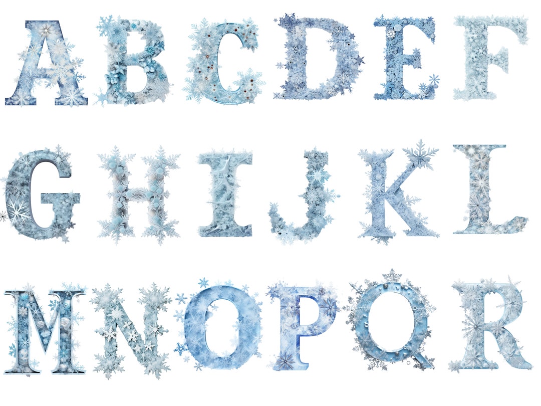 Snowflake Alphabet, Letters Png, Alphabet Png, Instant Download for ...