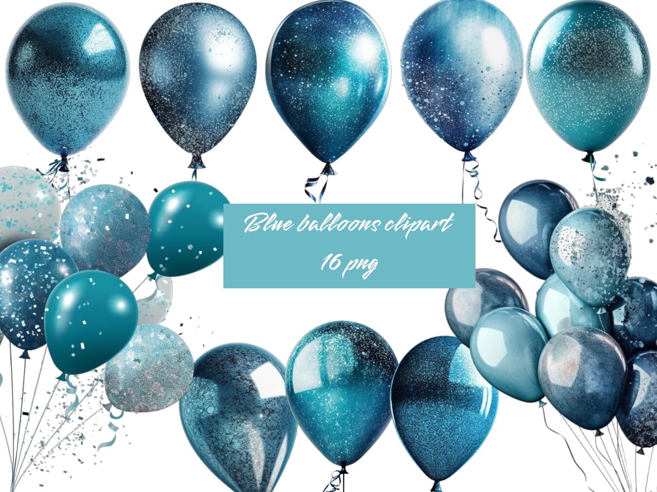 Blue Balloons Clipart