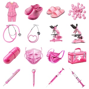 Pink Medical Clipart, PNG Digital Files on Transparent Background ...