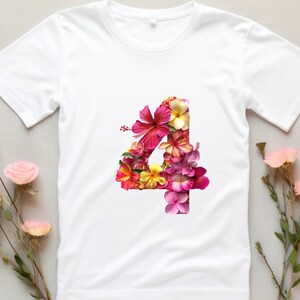 Tropical Floral Numbers Clipart - Vibrant Flower Number PNG Individual ...