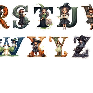 Witch Alphabet, Halloween Alphabet, Transparent Background, High ...