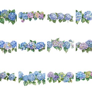 43 Hydrangeas Borders Watercolor Clipart, Floral Clipart, PNG Digital ...