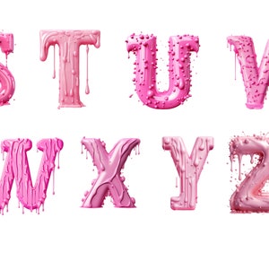 Sweet Pink Alphabet Clipart, Transparent Background, High Quality ...