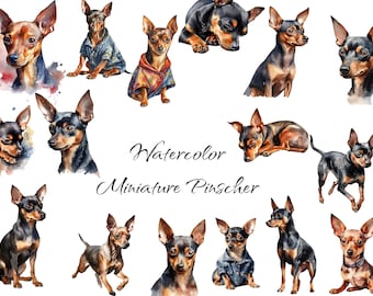 MINIATURE PINSCHER Dog Clipart-vector Clip Art Graphics - Etsy