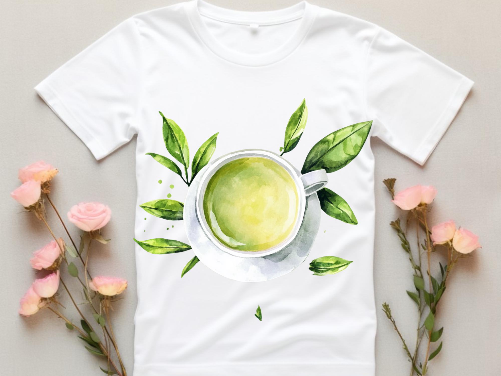 13 Green Tea Watercolor Clipart, PNG Digital Files on Transparent ...