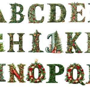 Christmas Tree Alphabet, Trees Png, Alphabet Png, Instant Download for ...
