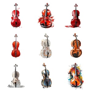 Cellos Clipart, PNG Digital Files on Transparent Background ...