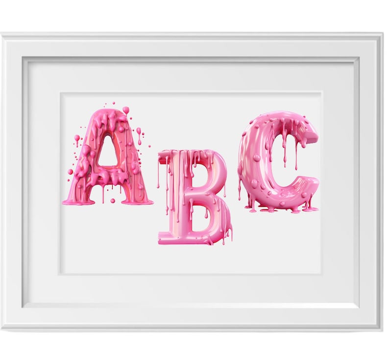 Sweet Pink Alphabet Clipart Transparent Background High - Etsy