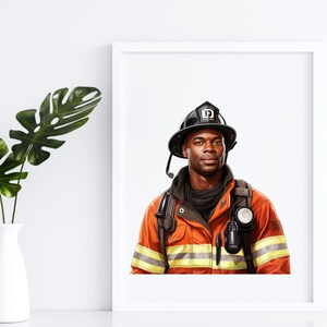43 Black Men Firefighters Clipart, Men of Color, Firefighter Clipart ...