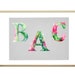 Pink and Green Alphabet Watercolor, Transparent Background, High ...