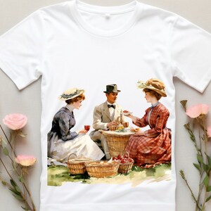 21 Victorian Family Picnics Watercolor Clipart, Victorian Clipart, PNG ...