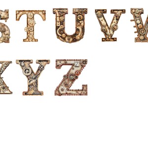 Watercolor Steampunk Alphabet, Letters, PNG Individual Images ...