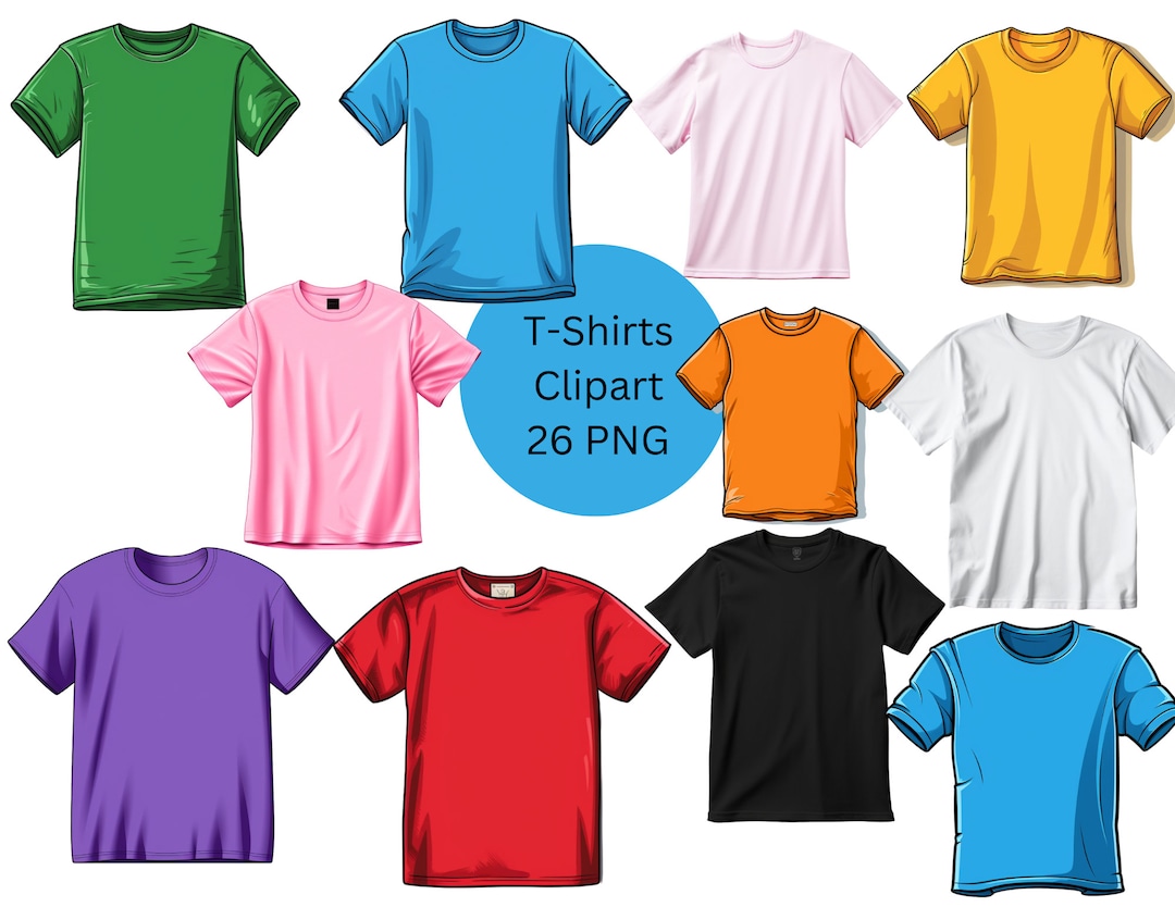 T-shirts Clipart, PNG Digital Files on Transparent Background ...