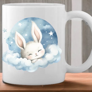 27 Bunnies on Cloud Watercolor Clipart, Bunny Clipart, Kids Clipart ...