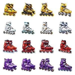 Rollerblades Clipart, PNG Digital Files on Transparent Background ...