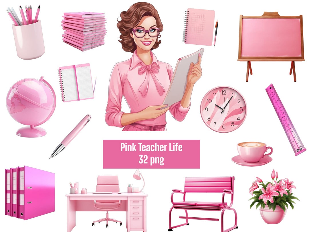 Bundle Teacher Watercolor Clipart, Transparent Background, High Quality ...