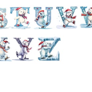 Winter Wonderland Alphabet - Adorable Polar Bear Letters for Festive ...