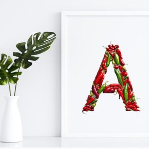 Chilli Peppers Alphabet, Letters Png, Alphabet Png, Instant Download ...