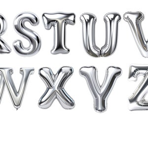 Silver Foil Balloon Alphabet Clip Art Graphics in PNG Format for ...