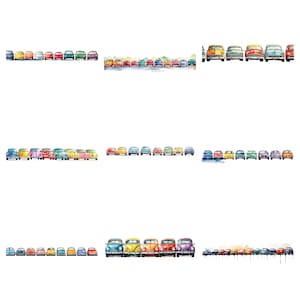 36 Car Borders Watercolor Clipart, Border Clipart, PNG Individual ...