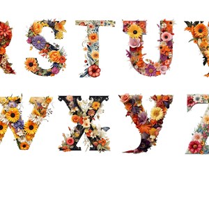 Floral Alphabet Halloween, Transparent Background, High Quality ...