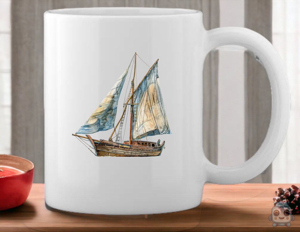 31 Dhow Boats Watercolor Clipart, Nautical Clipart, PNG Individual ...
