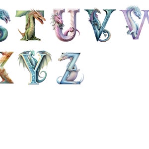 Dragon Alphabet, Letters Png, Alphabet Png, Instant Download for ...