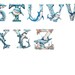 Watercolor Shark Alphabet Clipart, PNG Individual Images on Transparent ...