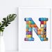Quilt Patchwork Alphabet Clipart - Colorful Fabric Pattern Letters PNG ...