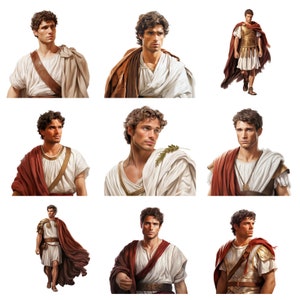 24 Roman Men Watercolor Clipart, Ancient Rome, PNG Digital Files on ...